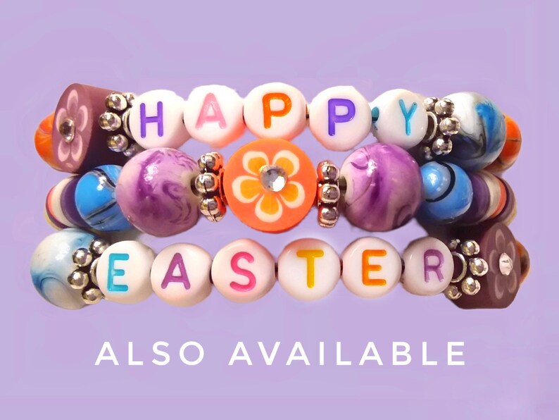 Happy Easter Spring Heishi Stack Bracelet Easter Spring Pastel Polymer ...