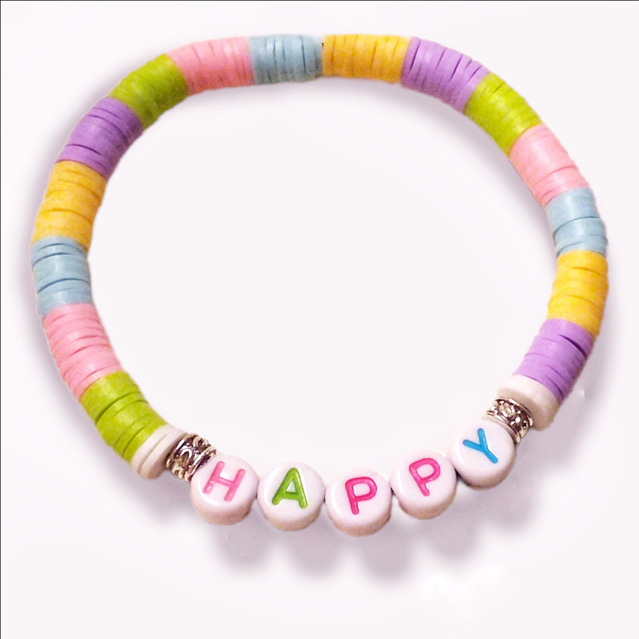 Happy Easter Spring Heishi Stack Bracelet Easter Spring Pastel Polymer ...