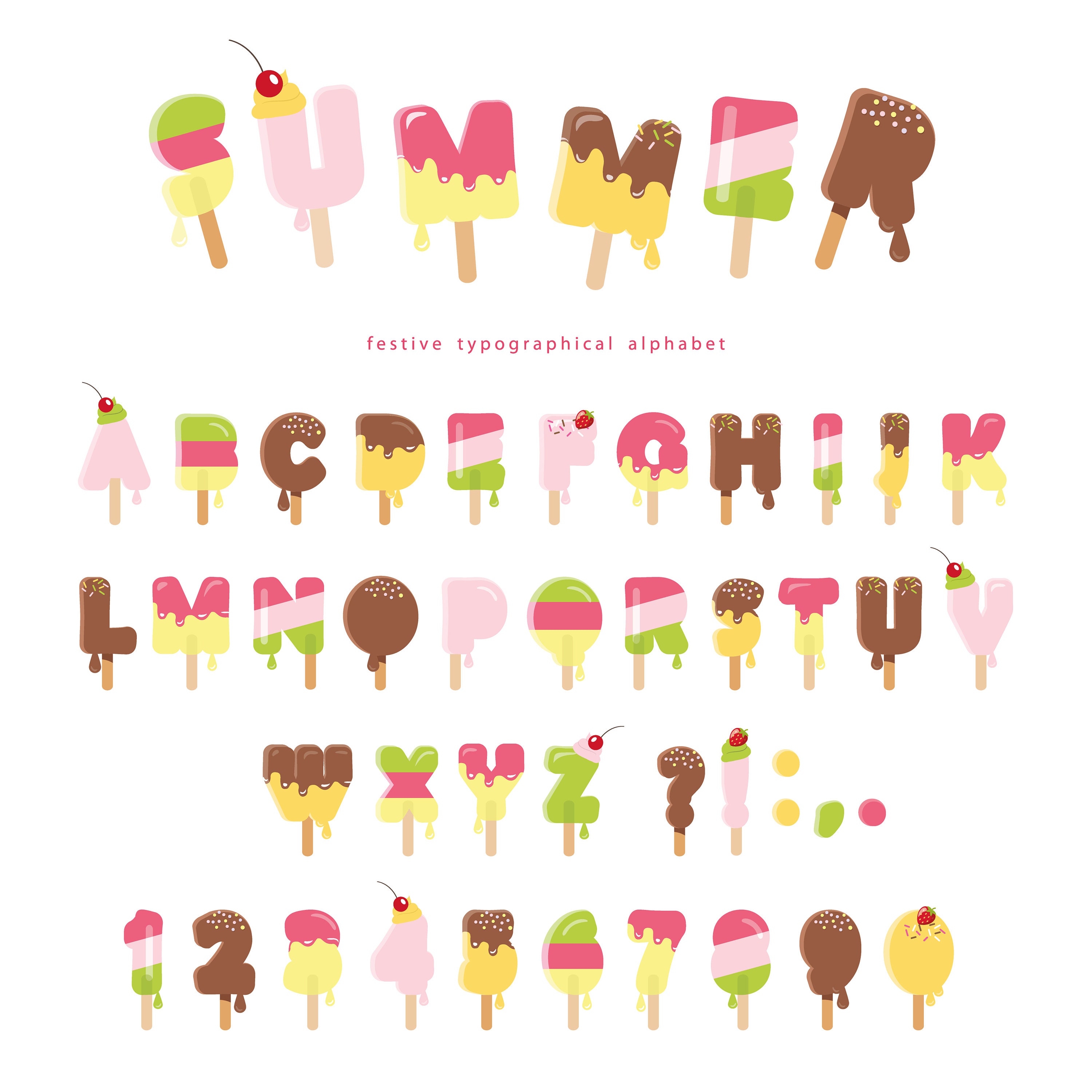 Ice Cream Alphabet Png, Summer Letters Font Number Ice Cream, Ice Pop ...