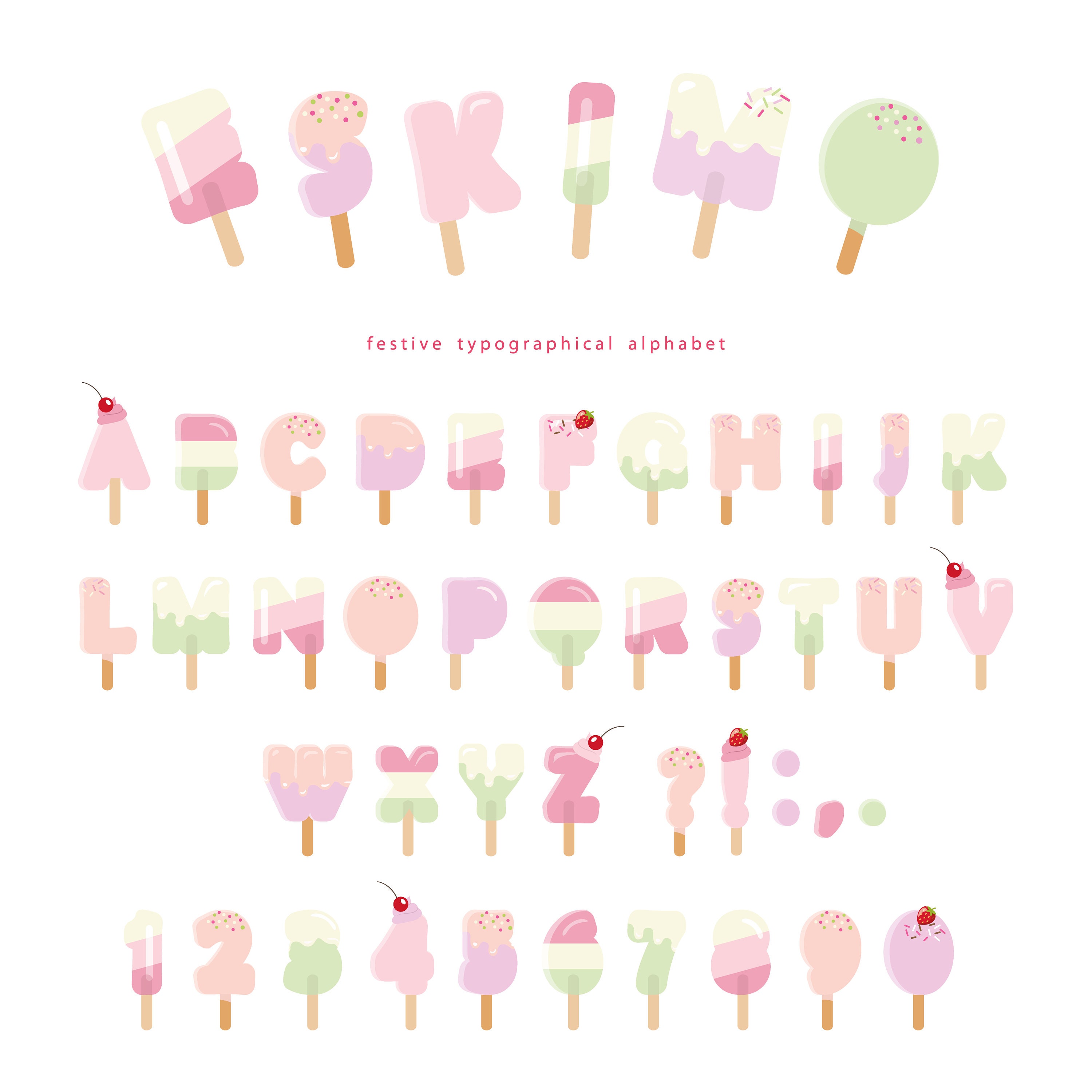 Ice Cream Alphabet Png, Summer Letters Font Number Ice Cream, Ice Pop ...