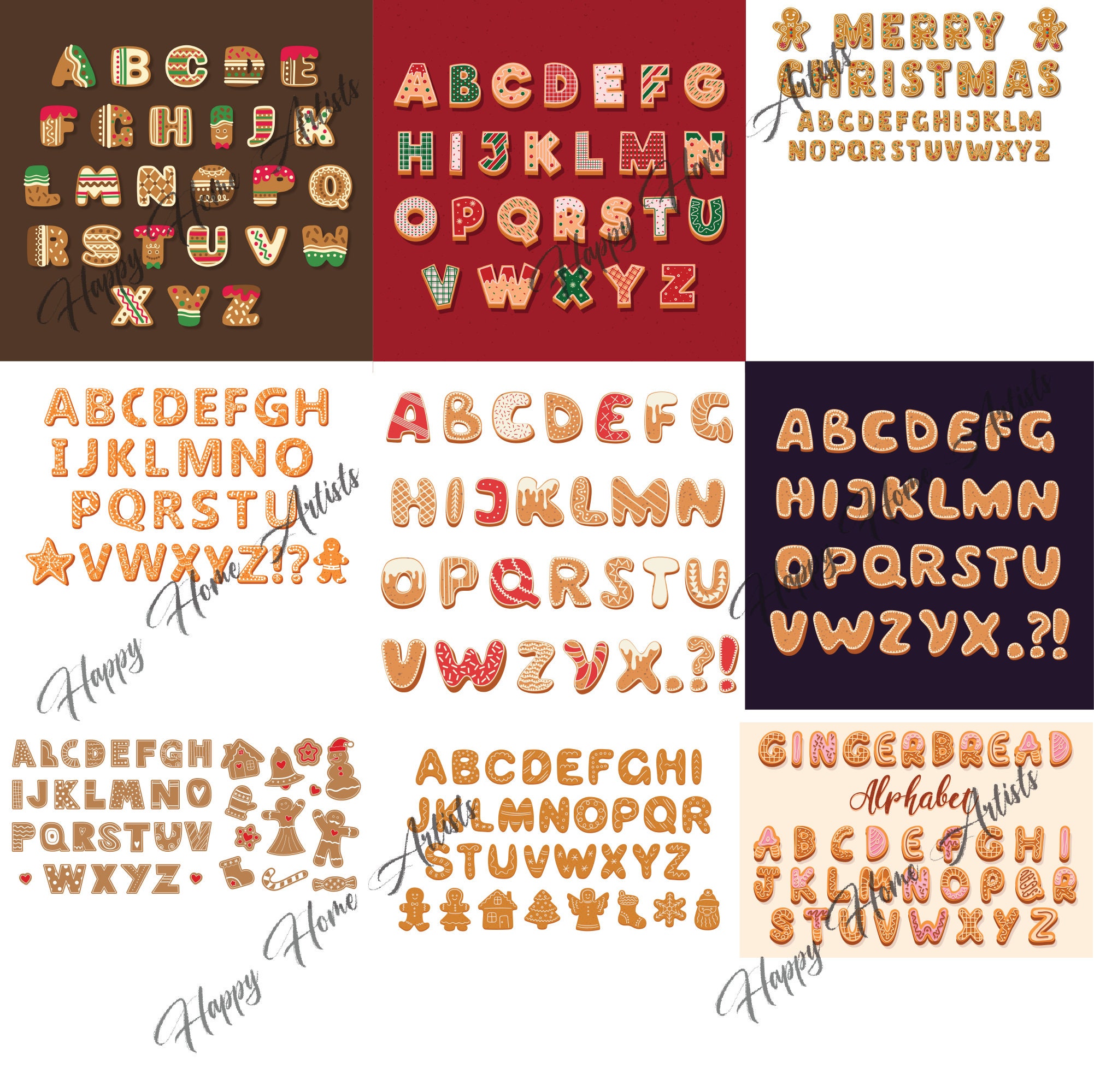 63 Sets of Cookies Alphabet, Christmas Cookies Letter, Cookie Clipart ...