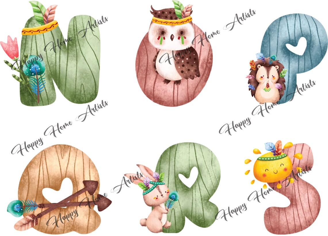 Watercolor Jungle Animal Alphabet Clipart Animal Letters - Etsy
