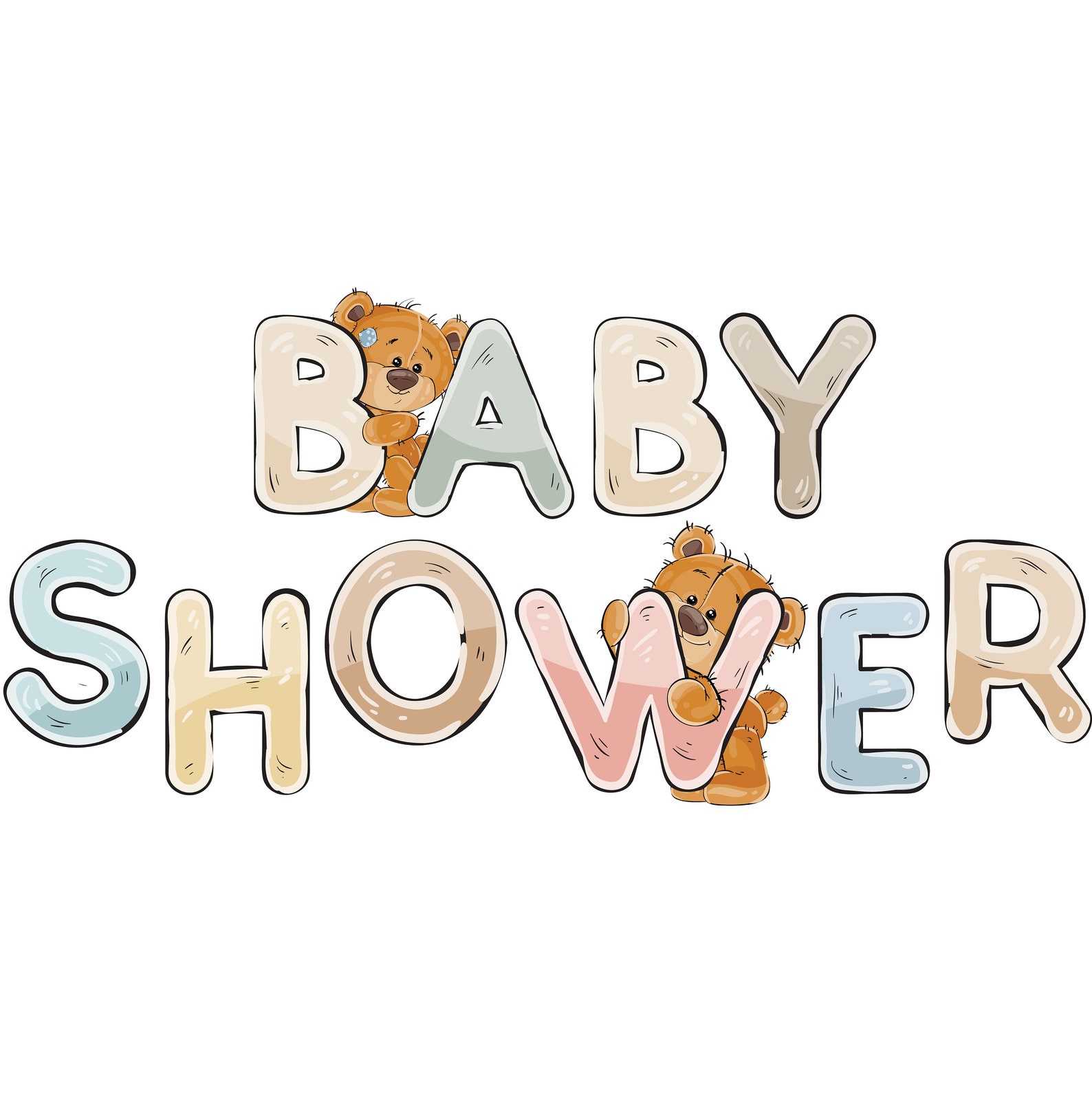 Teddy Bear Alphabet Clipart, Bear Letters, Bear Birthday, Sublimation ...