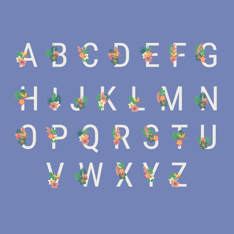 Floral Alphabet Letters Floral Design Flower Letters for - Etsy