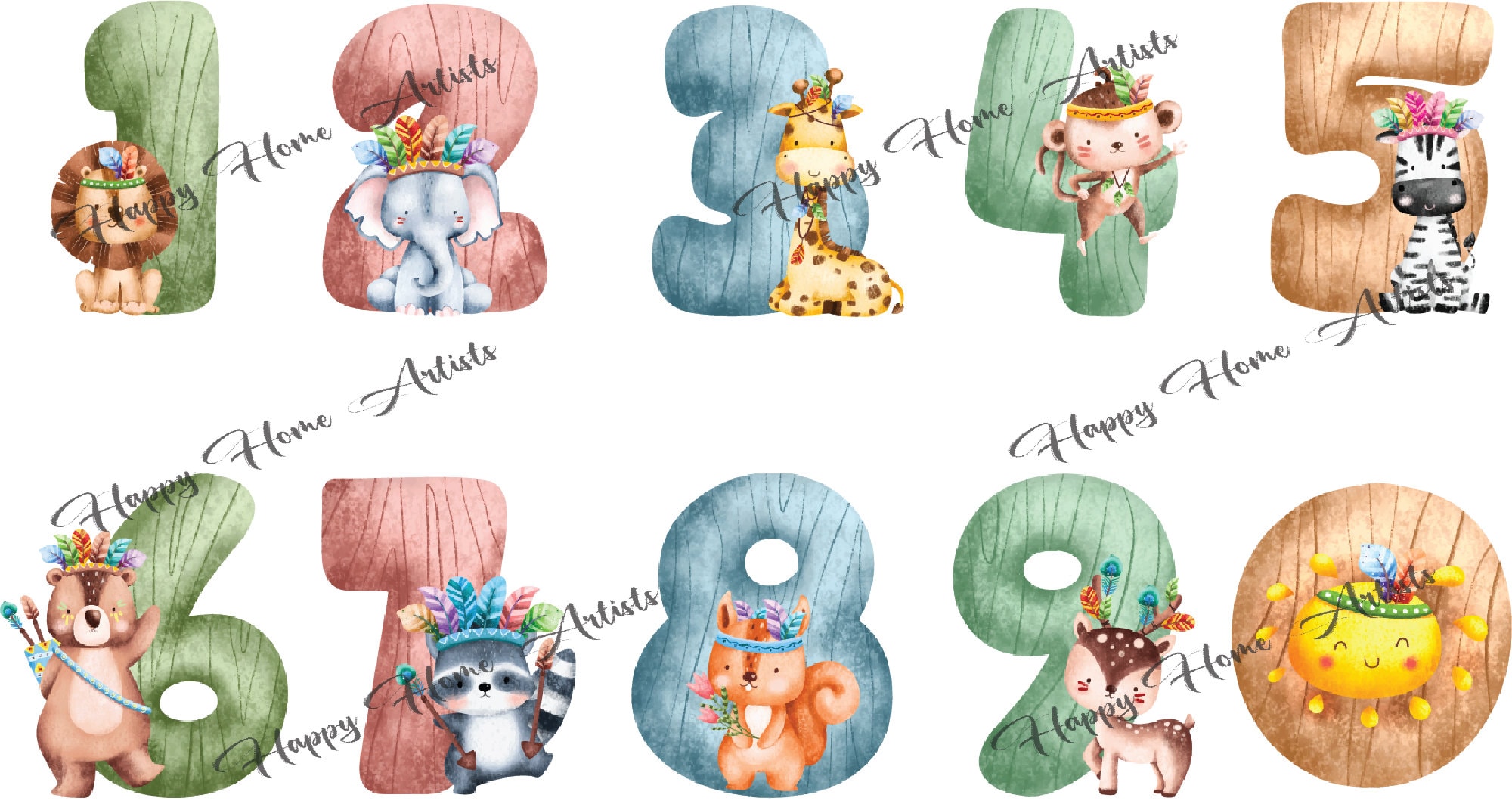 Watercolor Jungle Animal Alphabet Clipart, Animal Letters, Sublimation ...