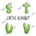 Cactus Alphabets and Numbers Clipart, Cactus Alphabet, Succulent Font ...