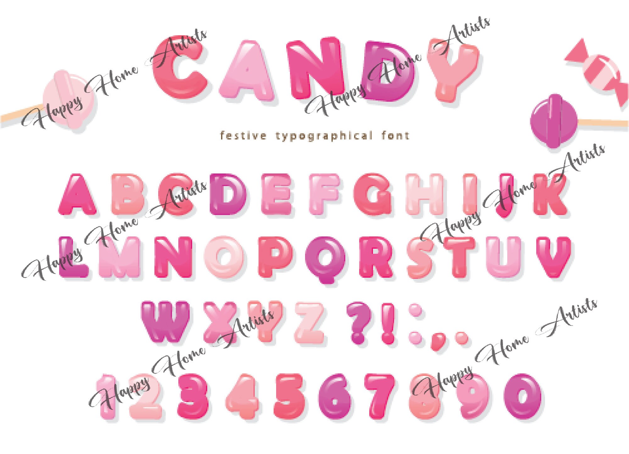 12 Sets of Sweets Alphabet Letter, Summer Letters Font Number, Summer ...
