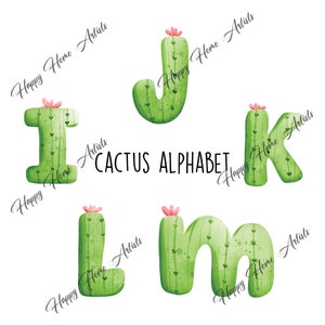 Cactus Alphabets and Numbers Clipart, Cactus Alphabet, Succulent Font ...
