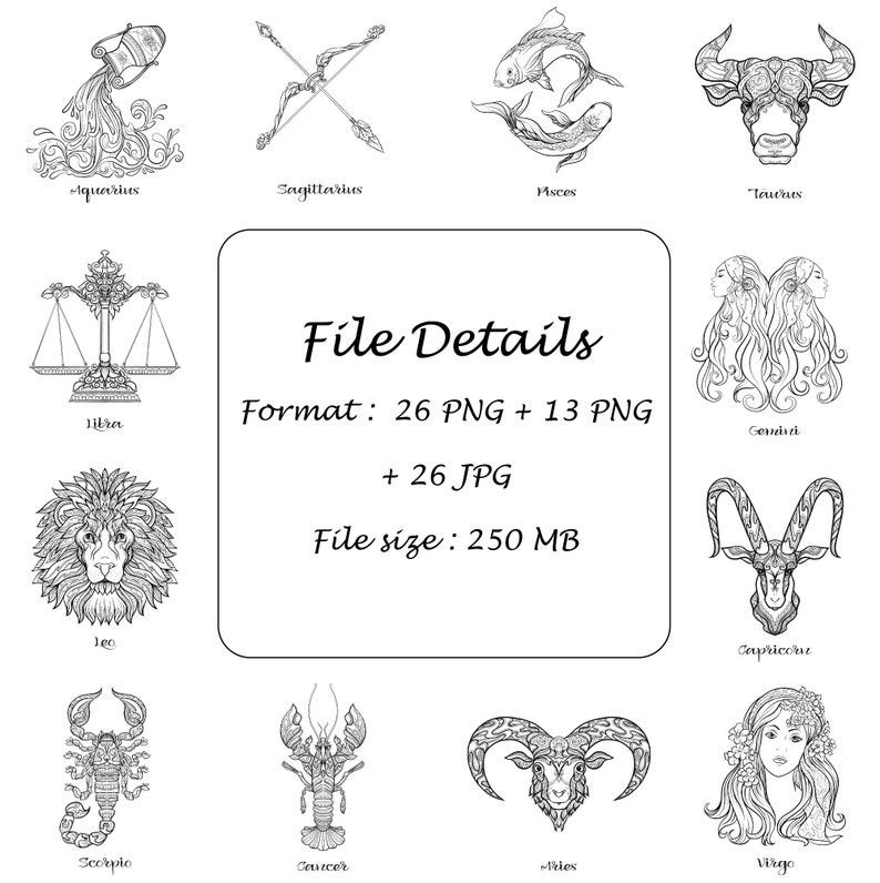 Zodiac PNG, Horoscope Design, Zodiac Signs, Zodiac Template, Horoscope ...