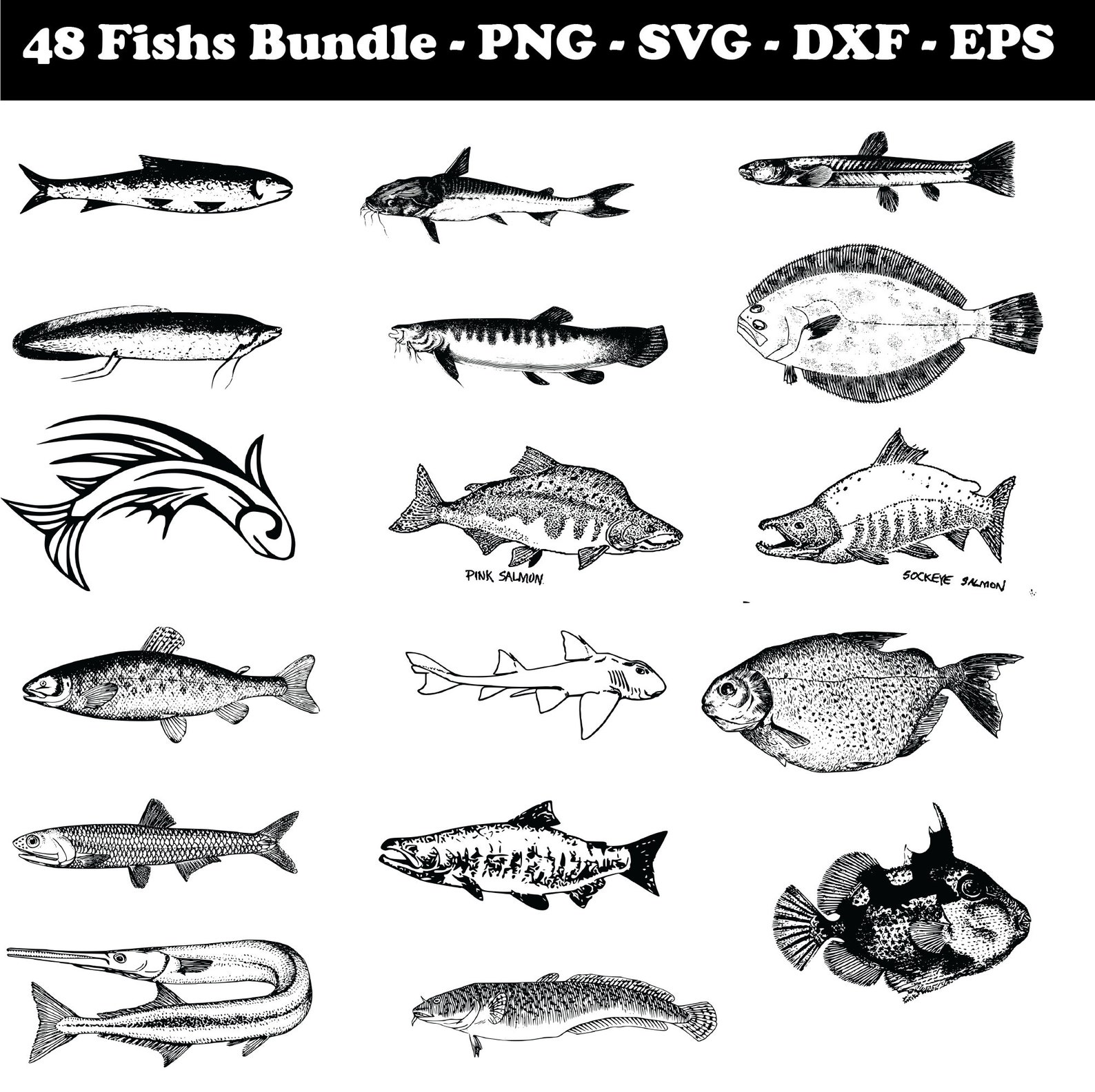 Fish SVG Bundle, Fish SVG, SVG Files for Cricut, Fish Design, Digital ...