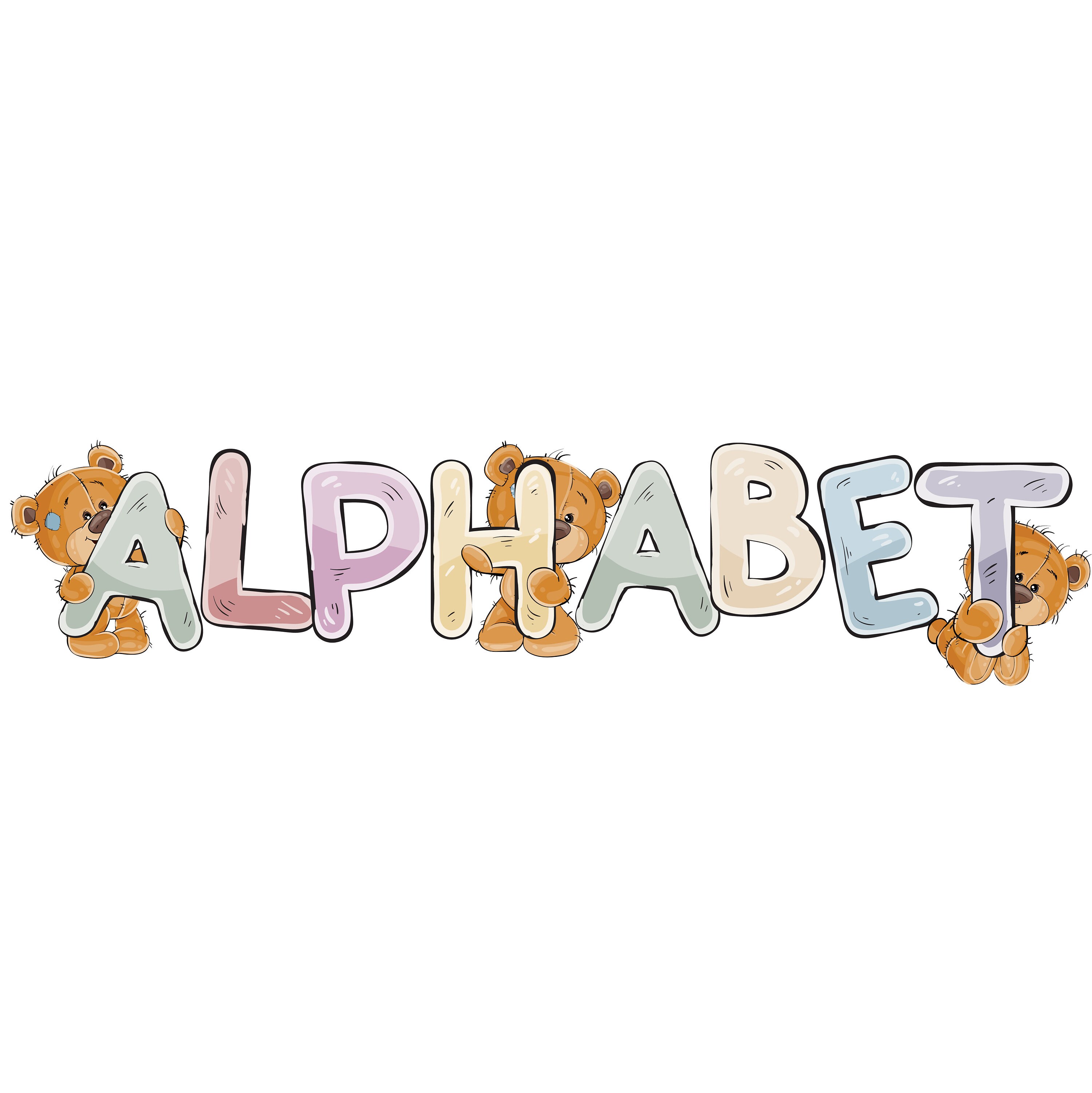 Teddy Bear Alphabet Clipart, Bear Letters, Bear Birthday, Sublimation ...