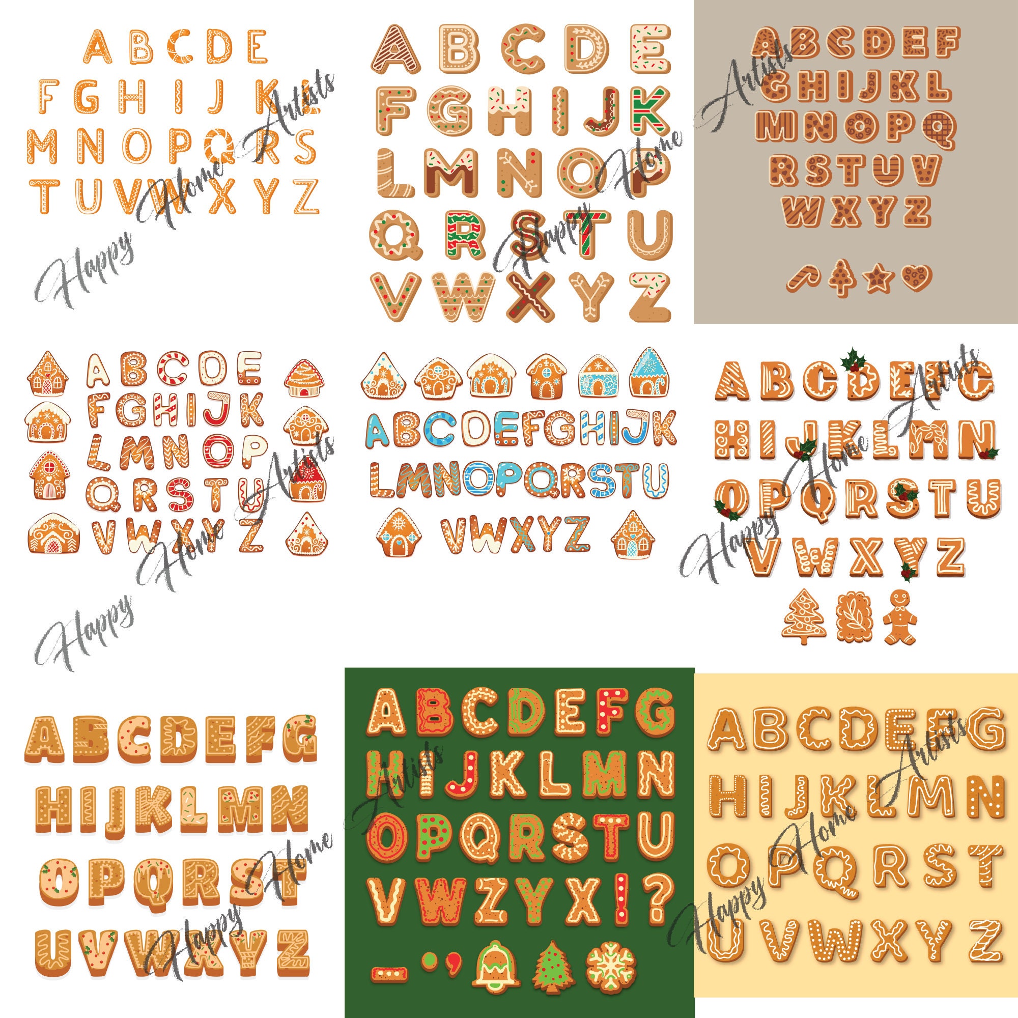 63 Sets of Cookies Alphabet, Christmas Cookies Letter, Cookie Clipart ...