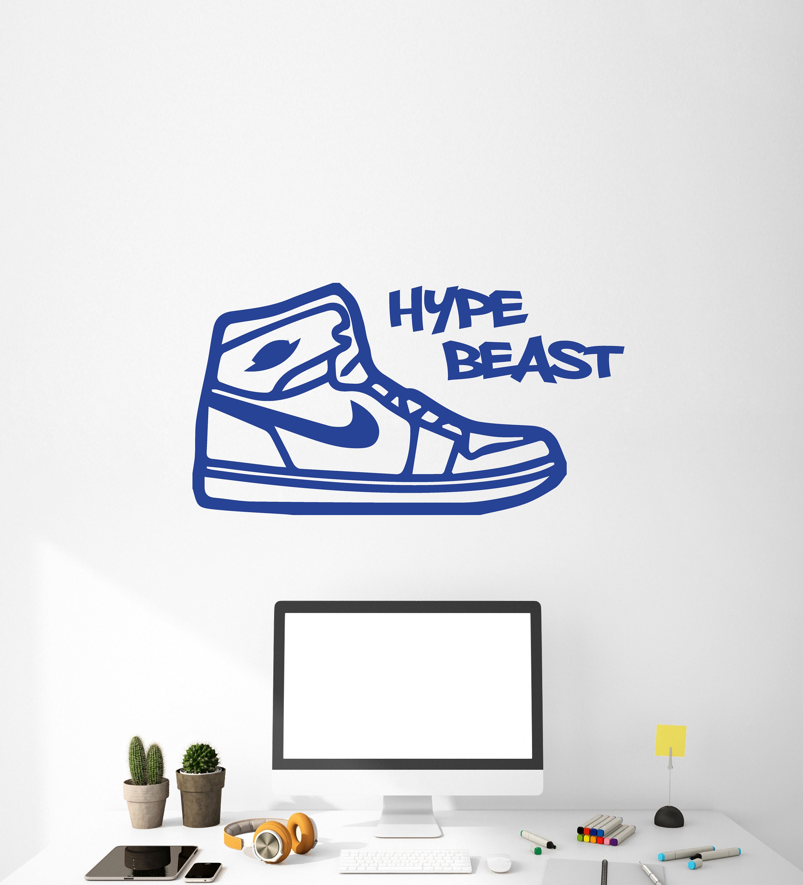 Hype Beast Vinyl Wall Decal With Shoe High Top Home or - Etsy
