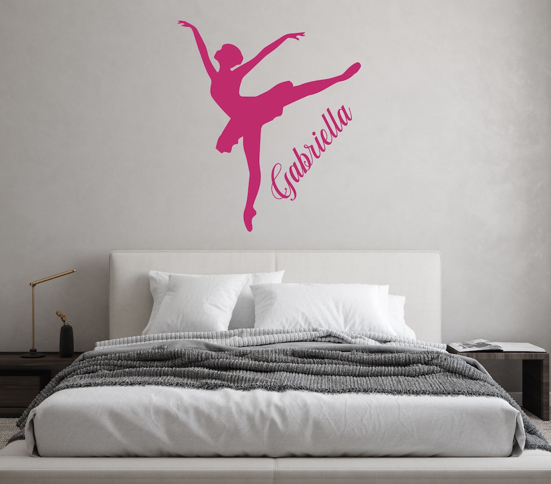 Personalized Ballerina Vinyl Wall Decal: Custom Name Silhouette - Etsy