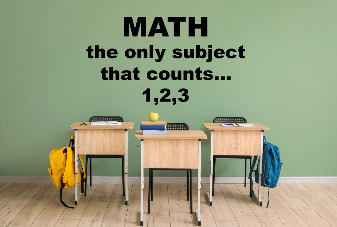 Math Classroom Vinyl Wall Decal: Inspirational Quote Decor - Etsy