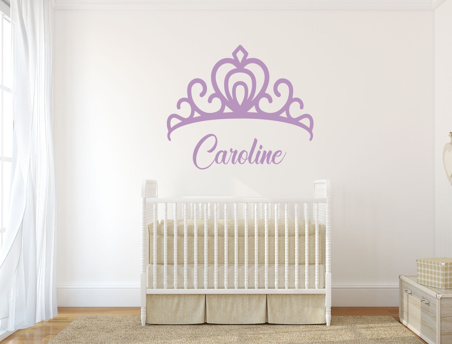 Personalized Princess Tiara With Name Crown Vinyl Wall Decal | Etsy