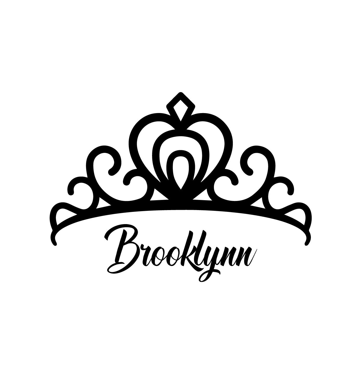 Personalized Princess Tiara With Name Crown Vinyl Wall Decal | Etsy