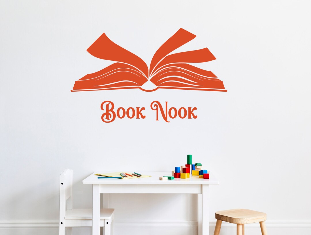 Book Nook Vinyl Wall Decal - Home or Classroom Decor for Bedroom ...