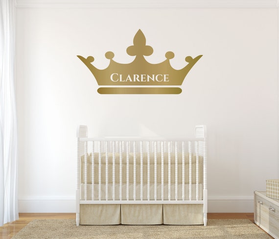 Personalized King's Crown With Name Vinyl Wall Decal - Etsy