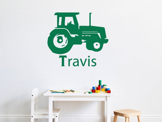 Personalized Tractor Vinyl Wall Decal With Name Home Decor | Etsy