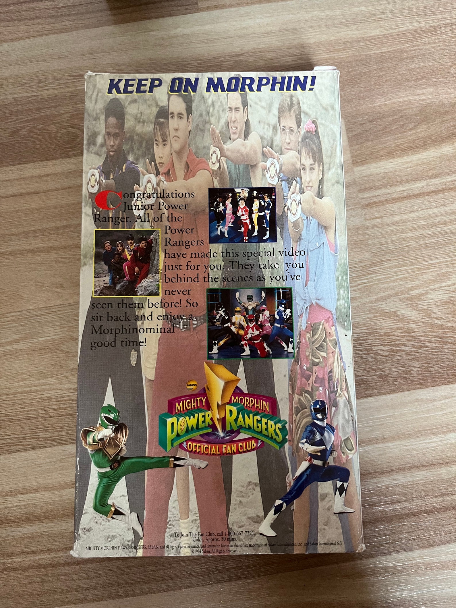 Vintage 1994 Mighty Morphin Power Rangers Official Fan Club Video VHS ...