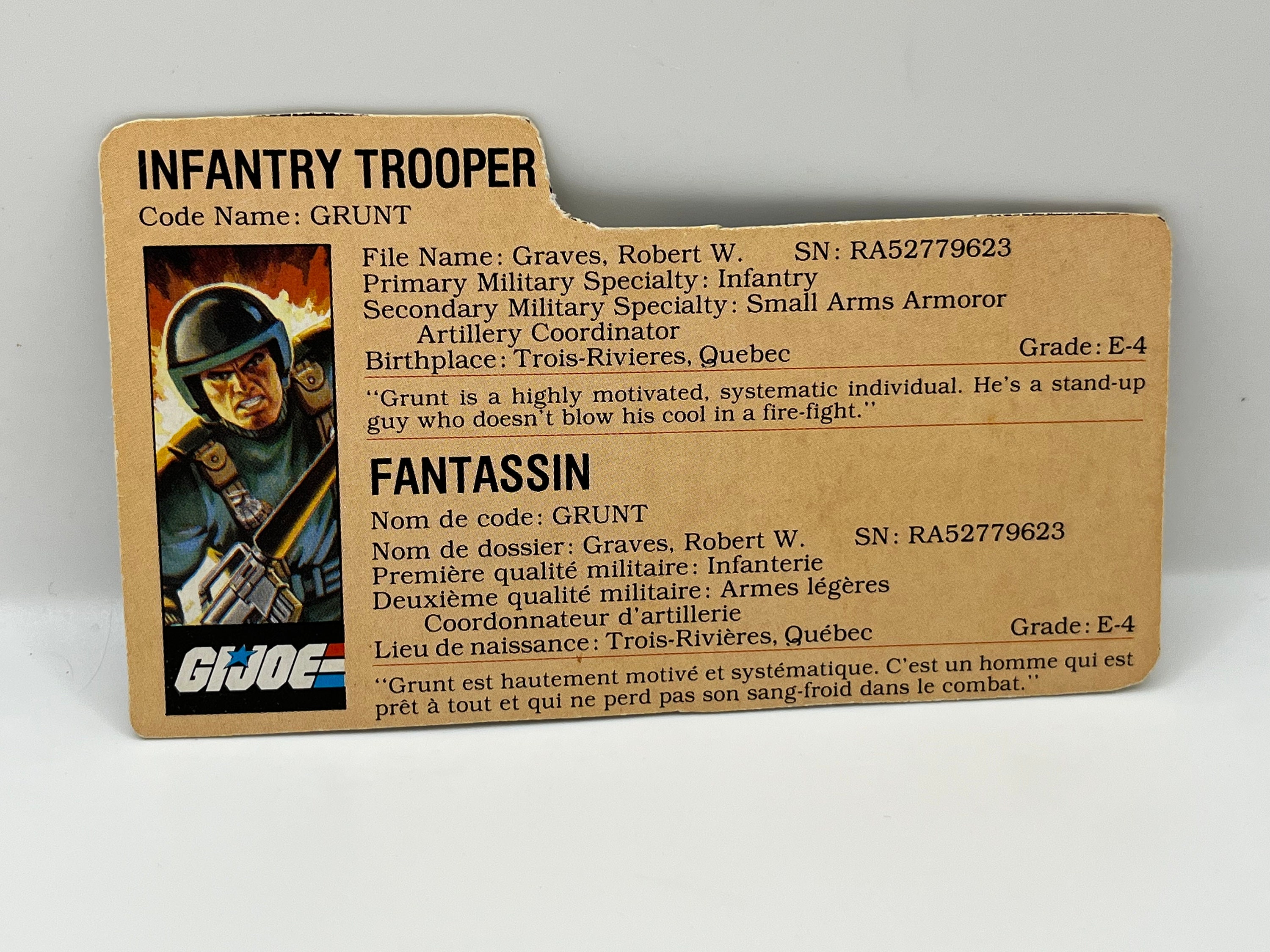 Vintage 1983 GI Joe Grunt (V1.5) Action Figure - 100% COMPLETE - Etsy