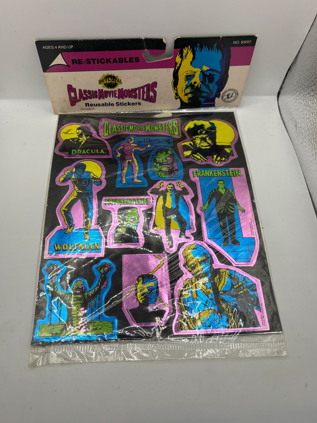 Vintage 1980's Colorforms Universal Classic Movie Monsters Restickables ...