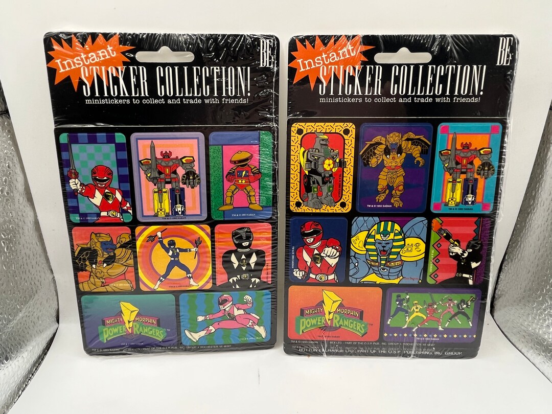 Vintage 1993 Mighty Morphin Power Rangers Instant Sticker Collection ...