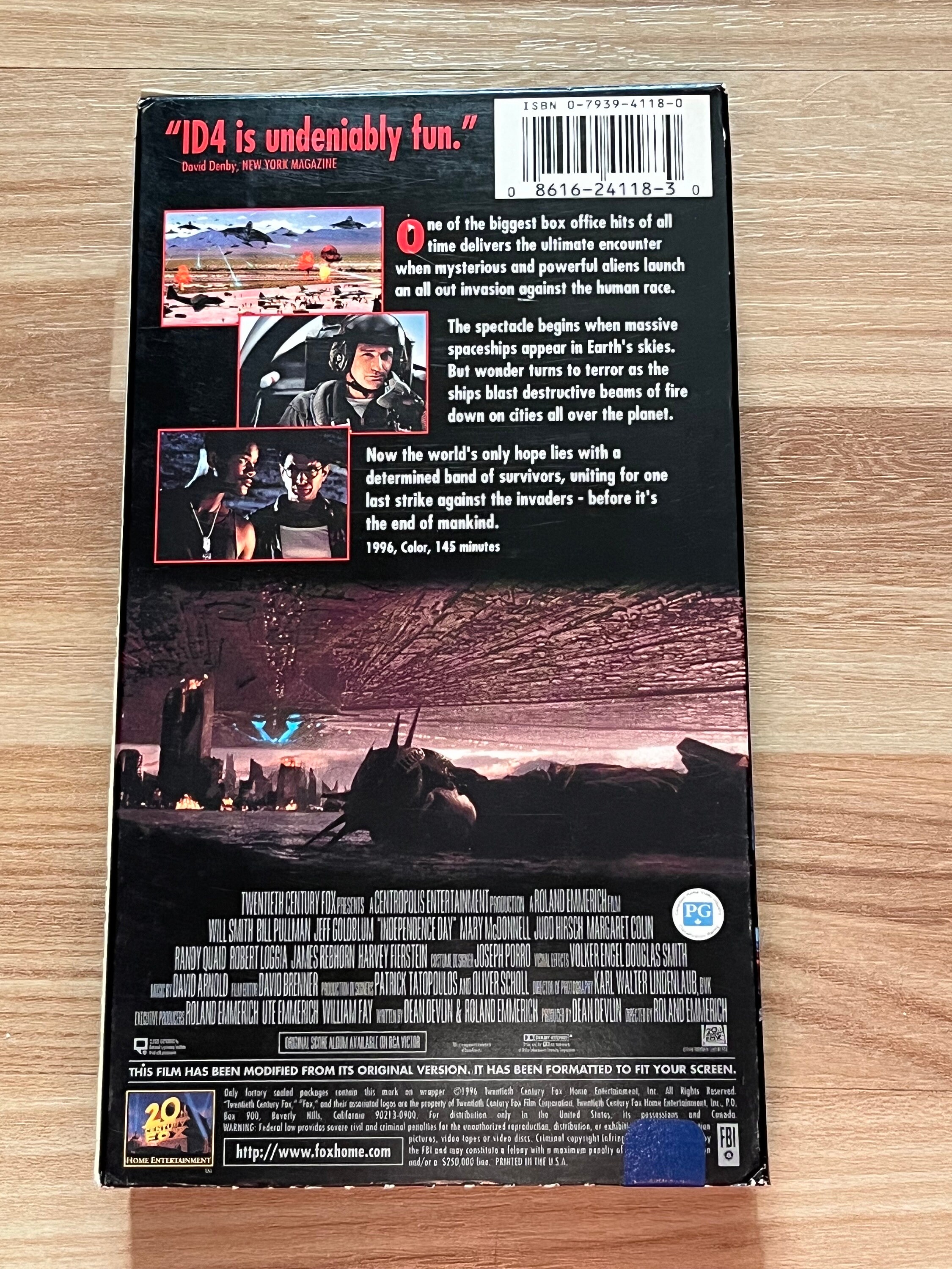 Vintage 1996 Independence Day VHS video Tape With Lenticular - Etsy