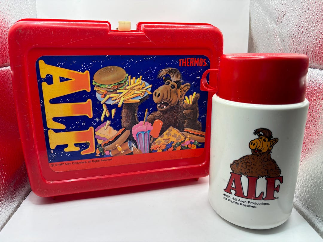 Vintage 1988 Alf Thermos Brand Lunch Box - COMPLETE - Etsy