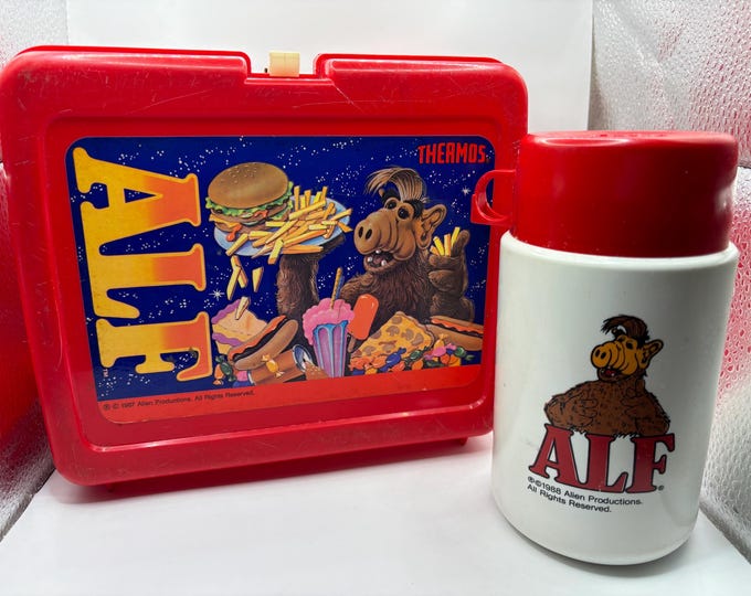 Vintage 1988 Alf Thermos Brand Lunch Box - COMPLETE - Etsy