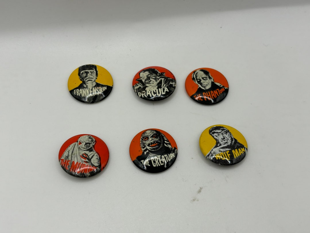 Vintage 1960's Famous Monsters Elwar Pin/pinback/button - COMPLETE SET ...