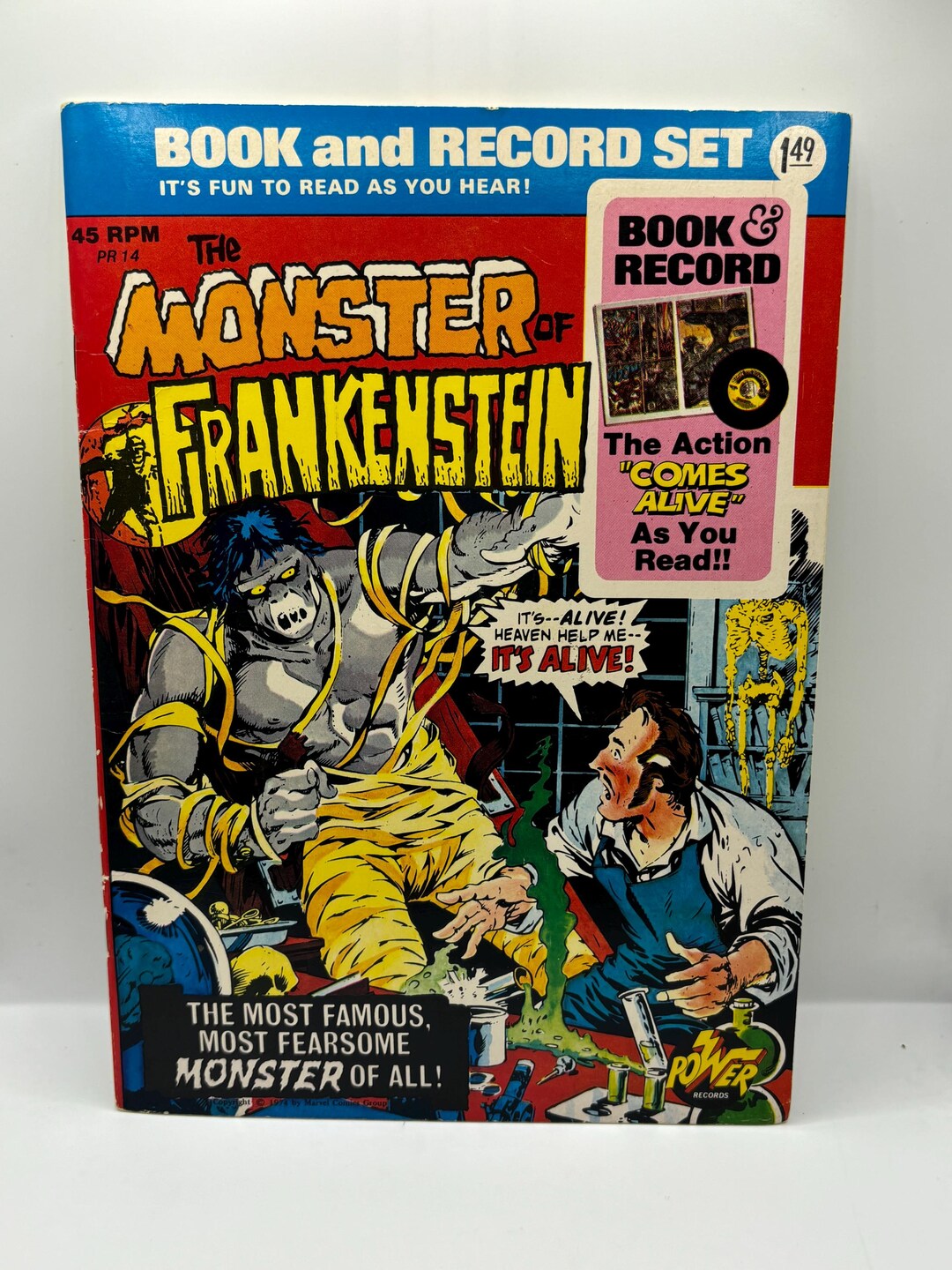 Vintage 1974 the Monster of Frankenstein Book and Record Set - COMPLETE ...