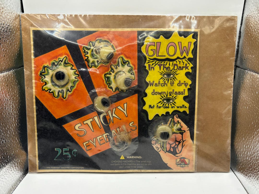 Vintage 1994 Glow in the Dark Sticky Eyeballs Store Display - RARE ...