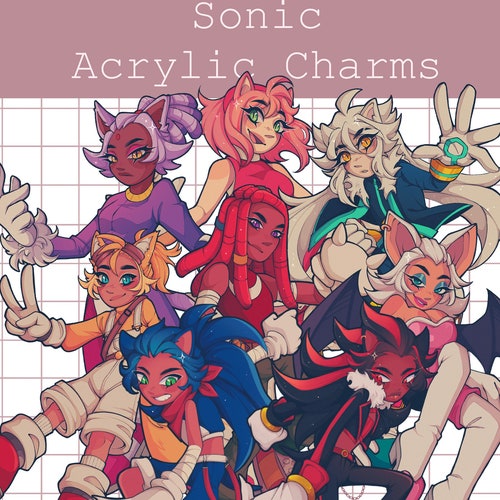 Sonic Acrylic Glitter Charms - Etsy