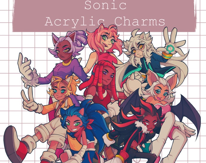 Sonic Acrylic Glitter Charms - Etsy