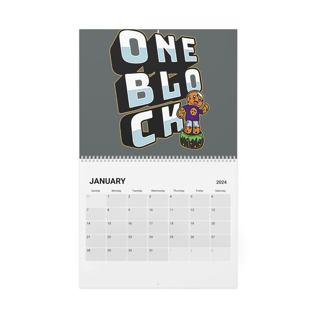 Calendar 2024 Acookiegod One Block - Etsy