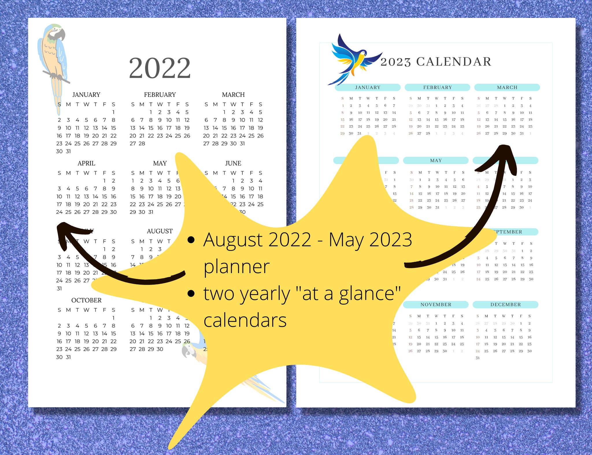 Teacher Planner, Macaw Theme, 2022-2023 School Calendar Year - Etsy