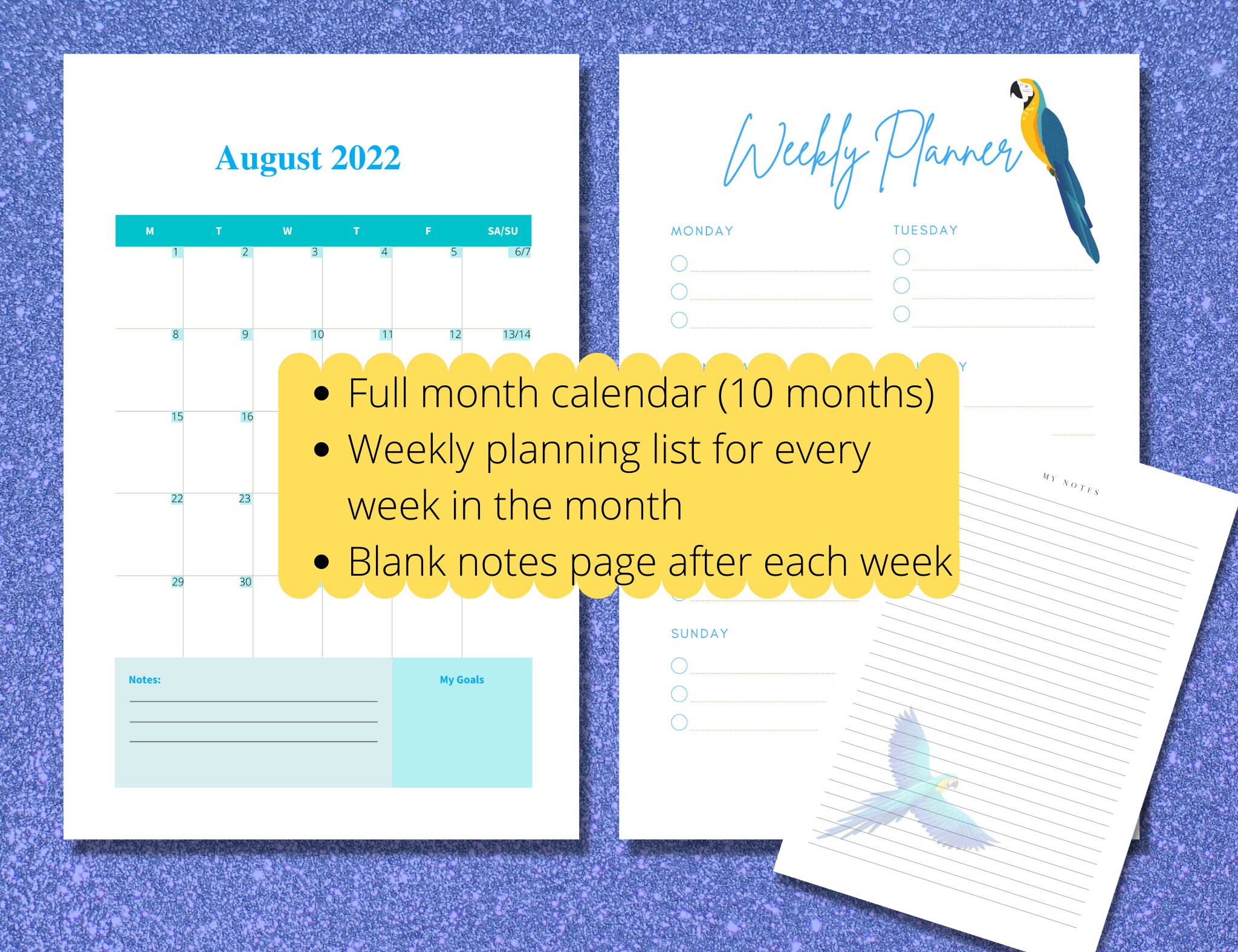 Teacher Planner, Macaw Theme, 2022-2023 School Calendar Year - Etsy
