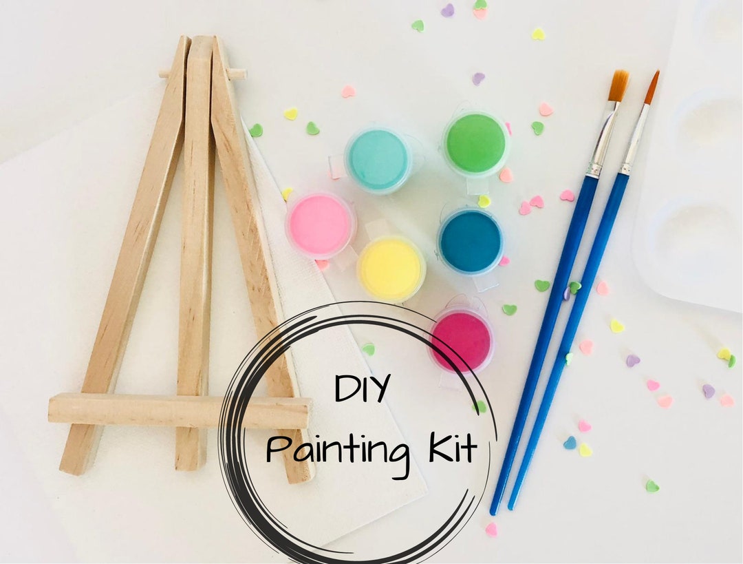 Canvas Painting Kit Acrylic Pastel Color Painting Set Kids - Etsy
