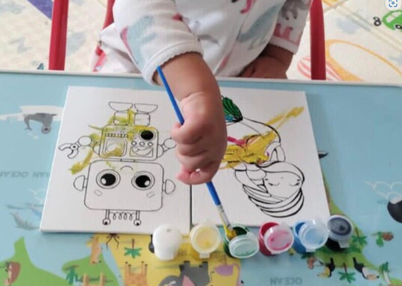 Personalized Canvas Painting Kit Flowers Party Favors Pre-drawn Canvas ...