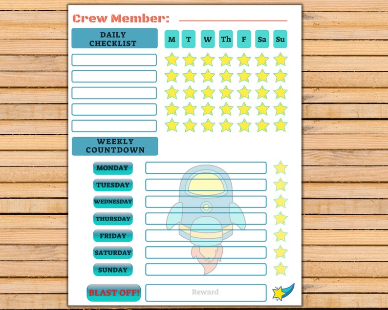 Printable Chore Chart for Kids - Responsibility or Behavior Tracker ...