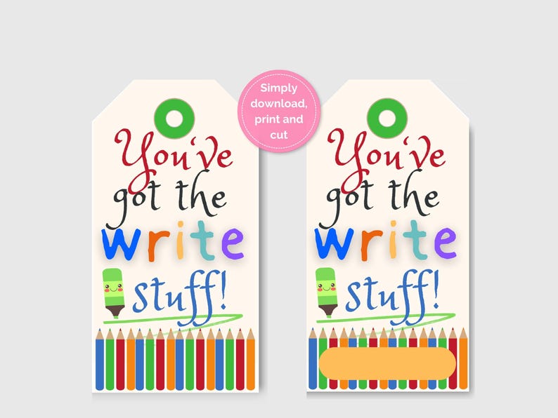 Colorful Printable Gift Tag or Card for Back-to-school or Any School ...