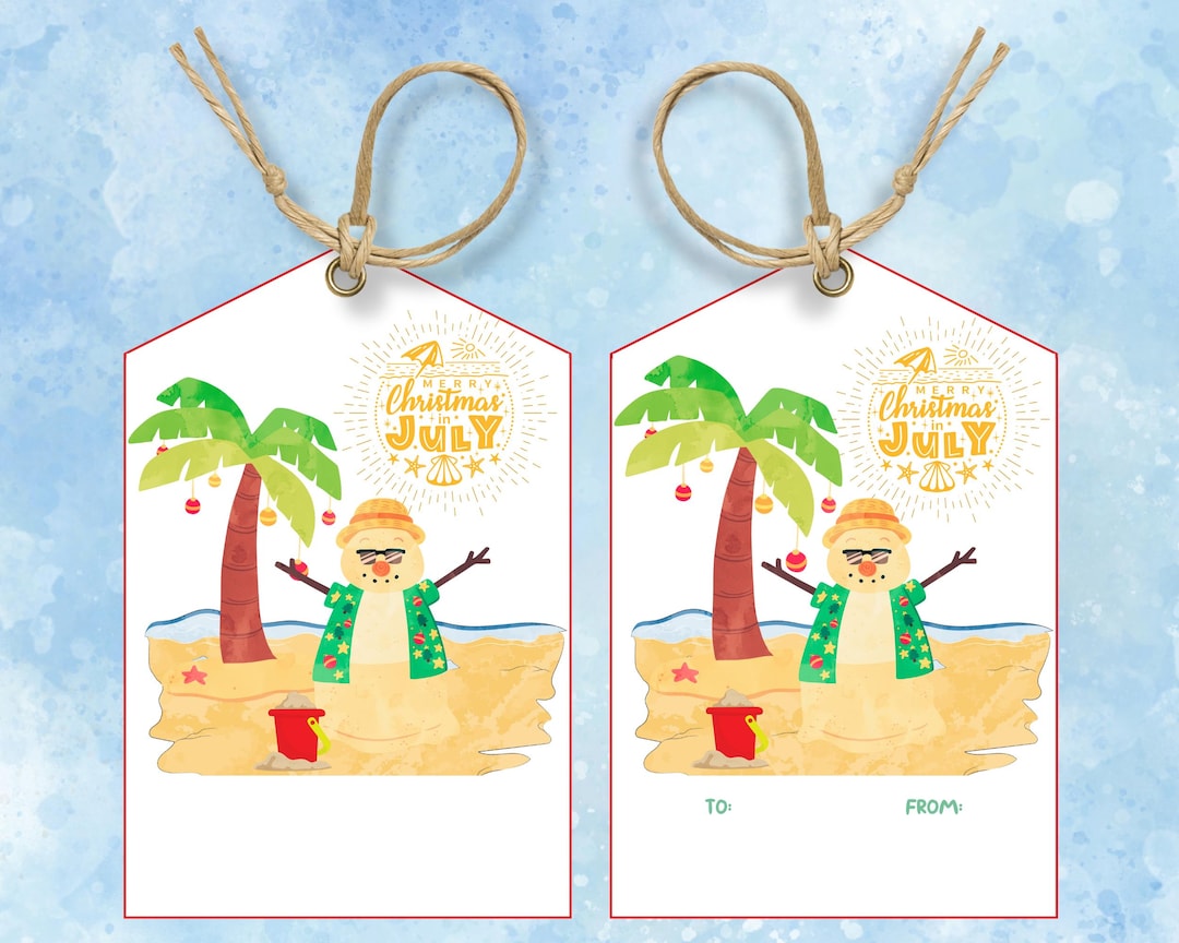 Printable Christmas in July Gift Tags / Place Cards - Colorful Snowman ...