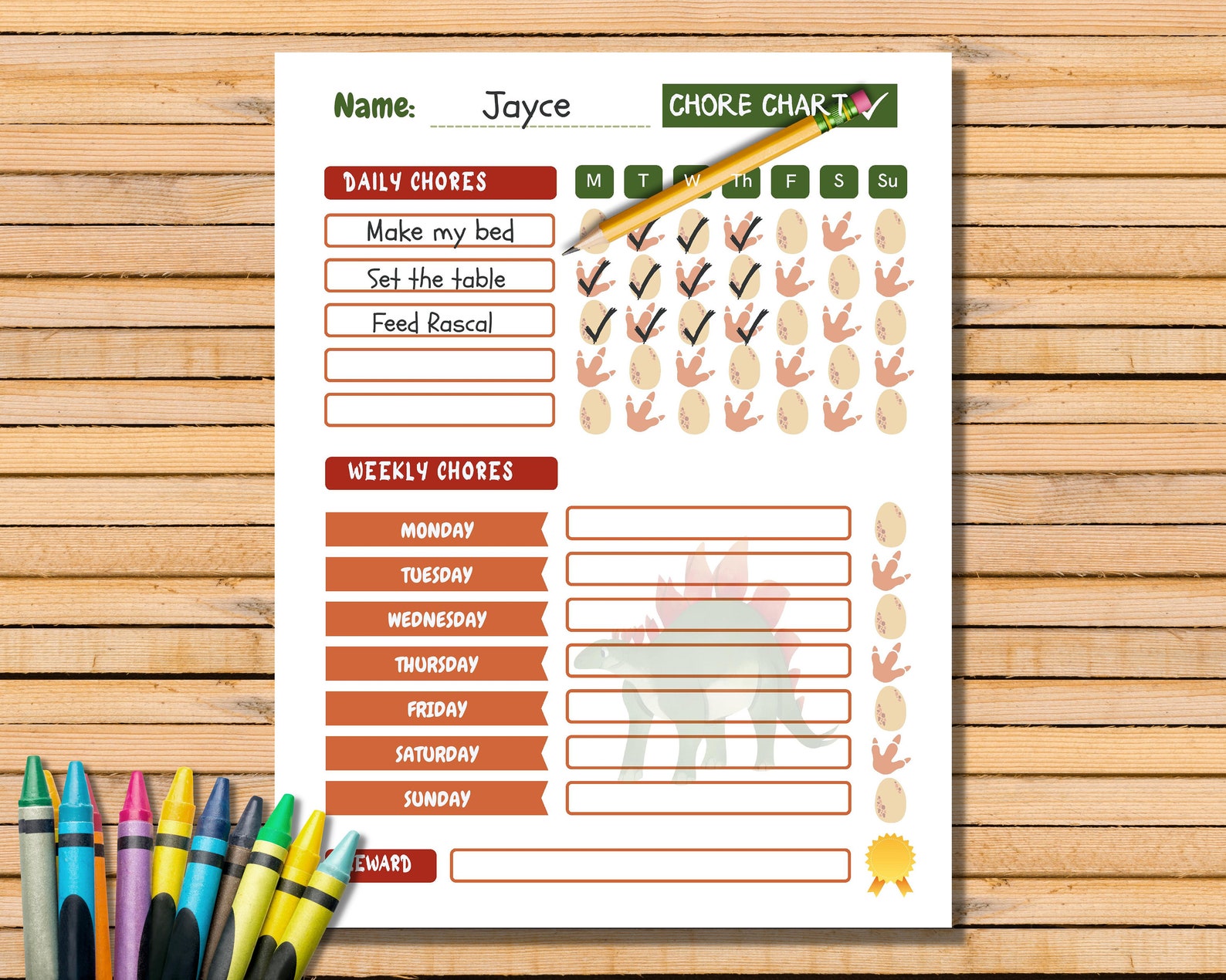 Printable Chore Chart With a Fun Dinosaur Theme - Finally a Chore Chart ...