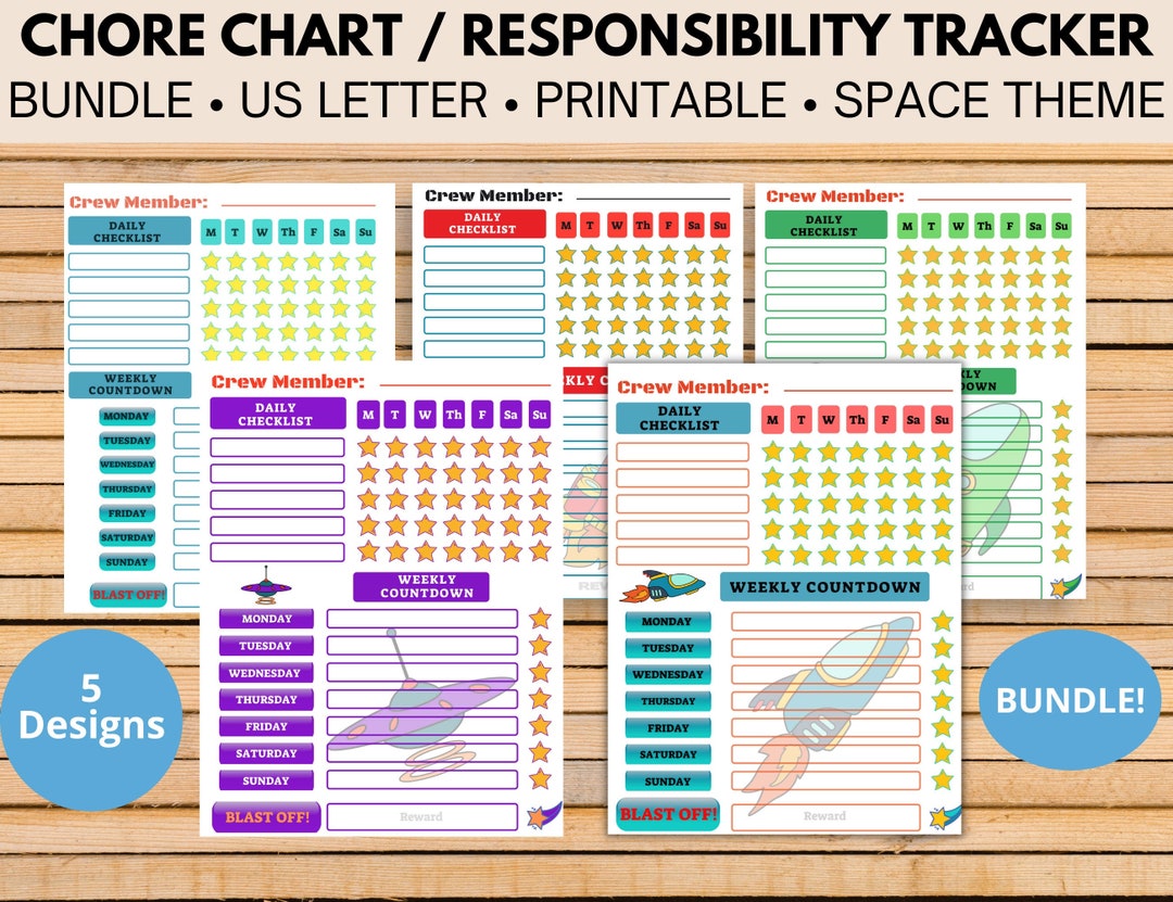Bundle! Chore Charts for Kids - Responsibility or Behavior Trackers ...