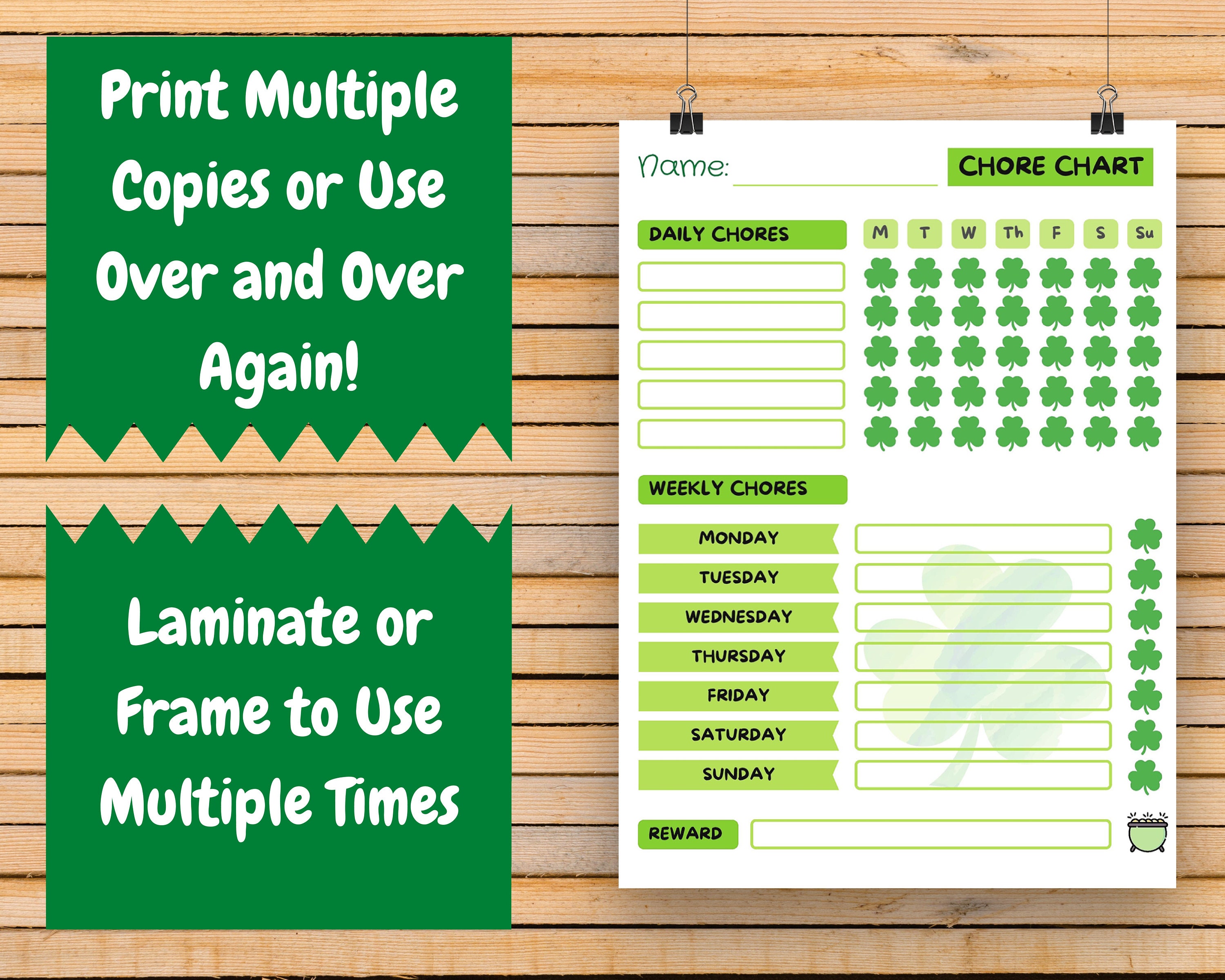 Download & Print Chore Chart for St. Patrick's Day! Add Some Fun to ...