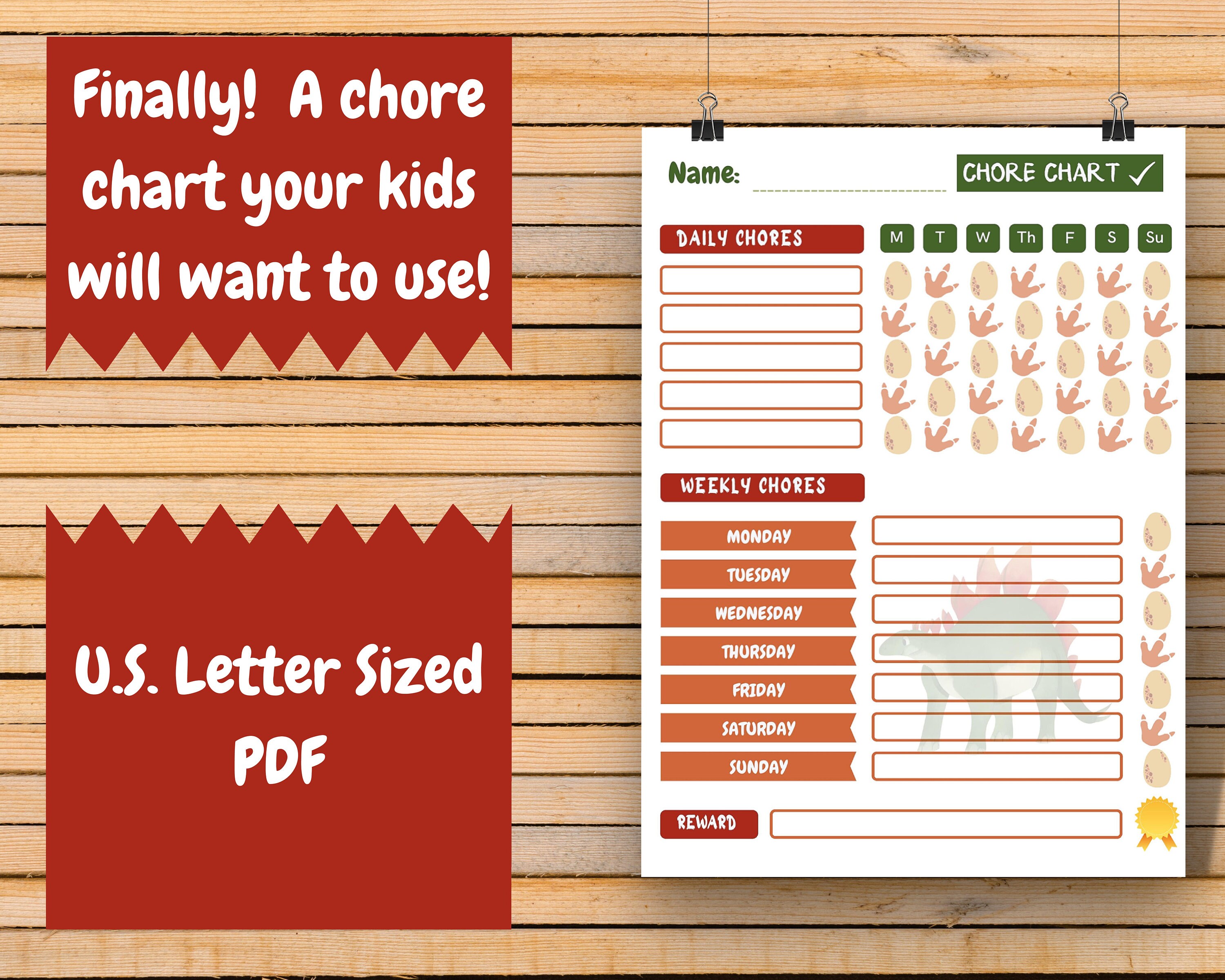 Printable Chore Chart With a Fun Dinosaur Theme - Finally a Chore Chart ...