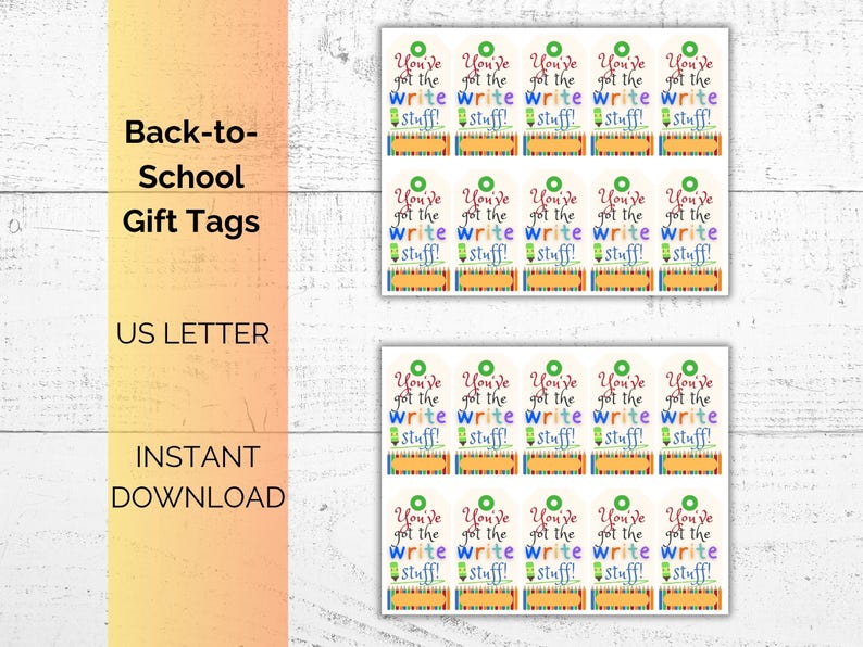Colorful Printable Gift Tag or Card for Back-to-school or Any School ...