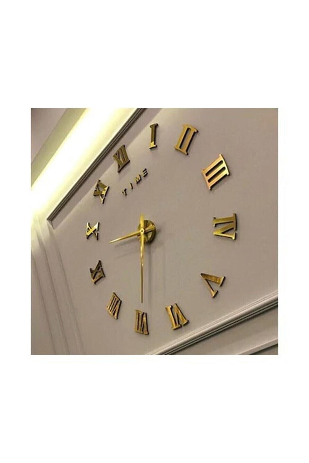 Roman Numerals Wall Clock | Shiny Gold Color| Wooden Clock | Home ...